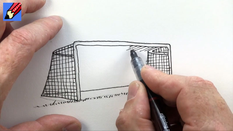How To Draw A Soccer Goal Real Easy